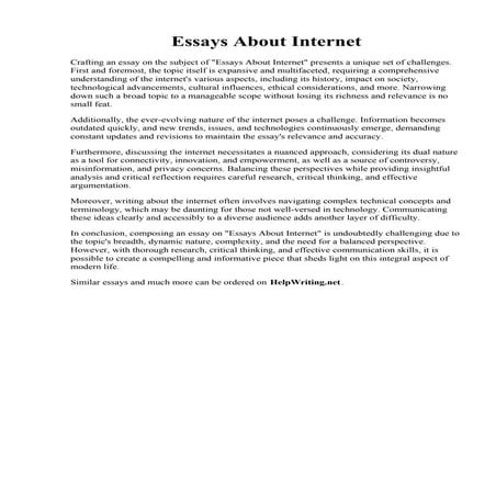 Essays About Internet Pdf 