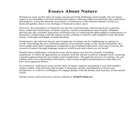 Essays About Nature | PDF