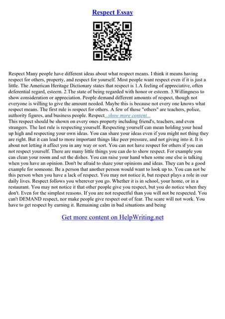 Respect | PPT | Family and Relationships