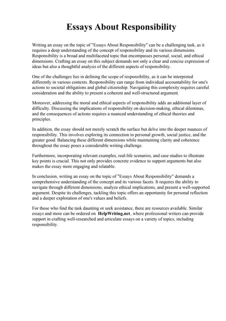 Essay On Being Responsible.pdf