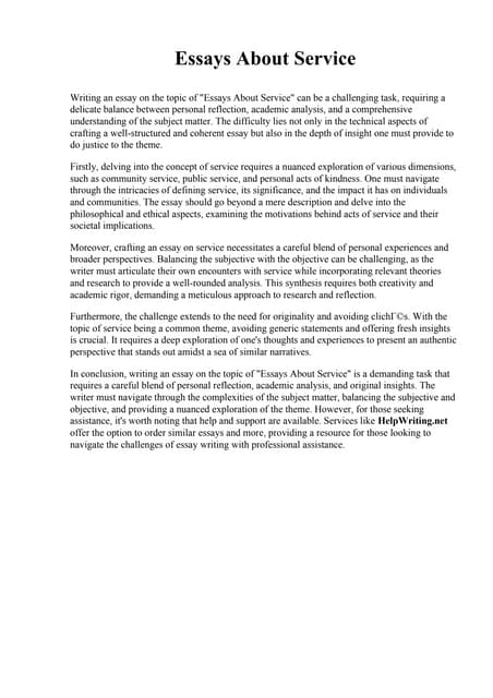Essay Community Service.pdf | Education