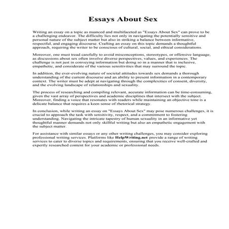 Sex Essay Pdf