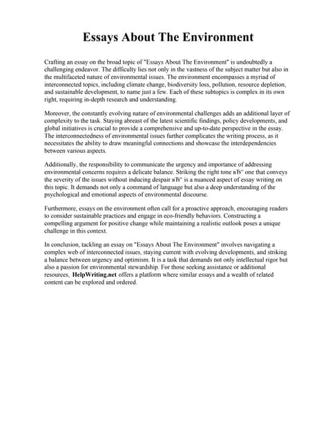 Essay On Conservation Of Environment.pdf