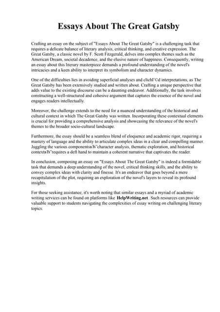 Essay Questions For The Great Gatsby.pdf