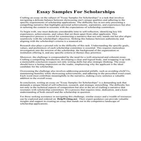 Essay Samples For Scholarships | PDF