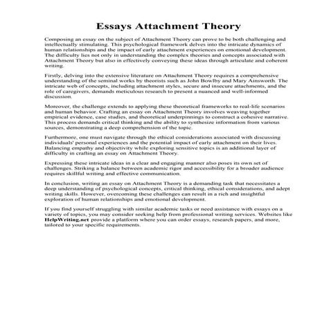 Essays Attachment Theory. Attachment Theories Teaching Resources | PDF | Fine Art