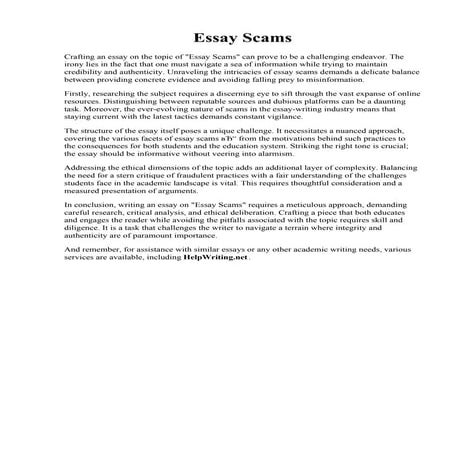 Essay Scams | PDF