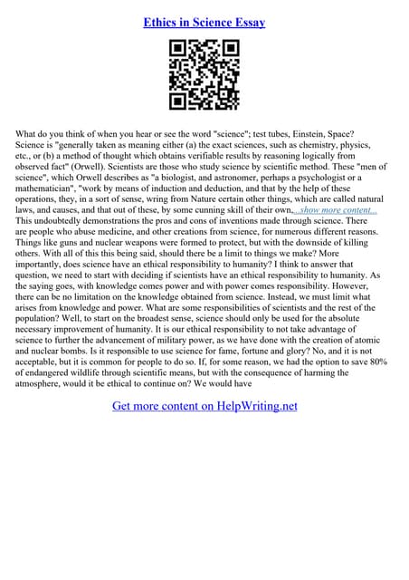 Science Essays Topics | PDF