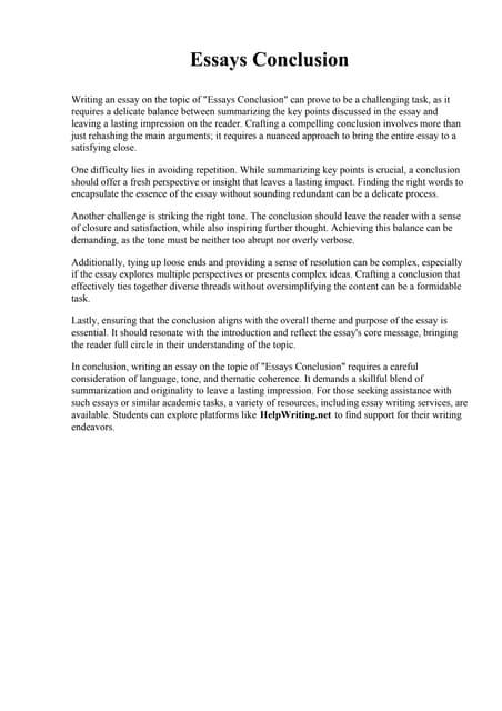 Essay Conclusion Samples.pdf | Homework and Study | Education