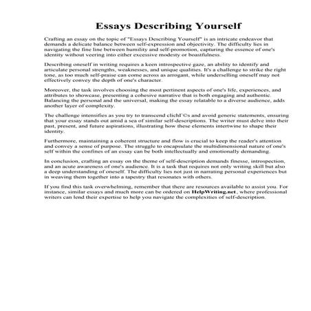 Essays Describing Yourself.pdf