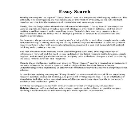Essay Search | PDF