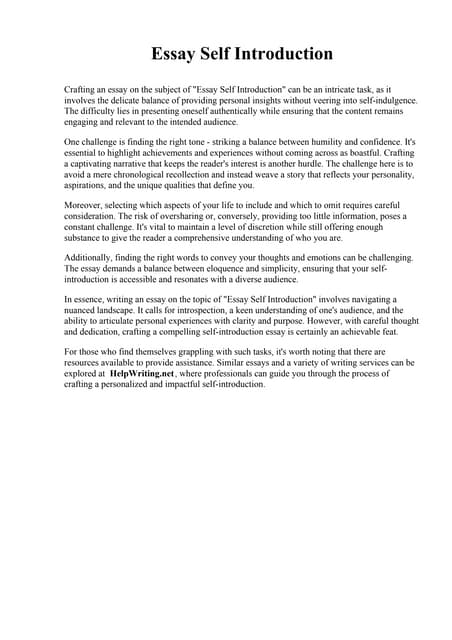 Self Introduction Essays.pdf