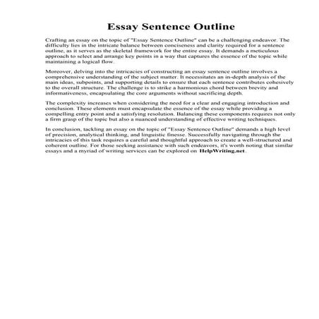 Essay Sentence Outline | PDF