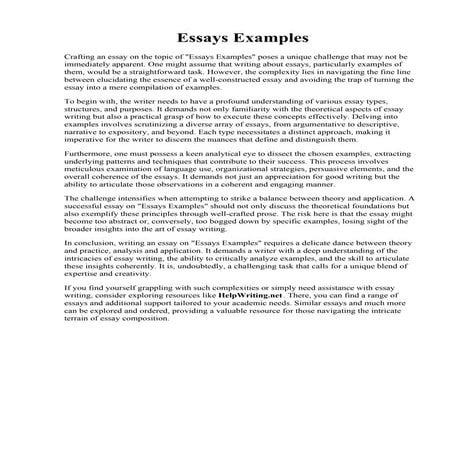 Essays Examples | PDF