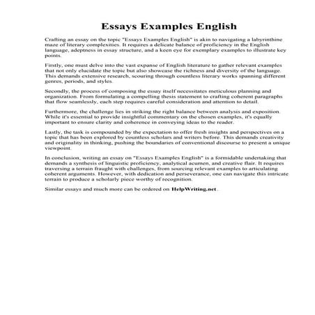 Essays Examples English | PDF