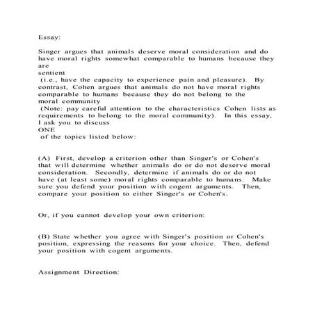 Assignment 3 Animal Rights Kant and SingerRead the introductio.docx
