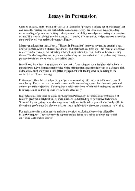 Famous Persuasive Essays | PDF