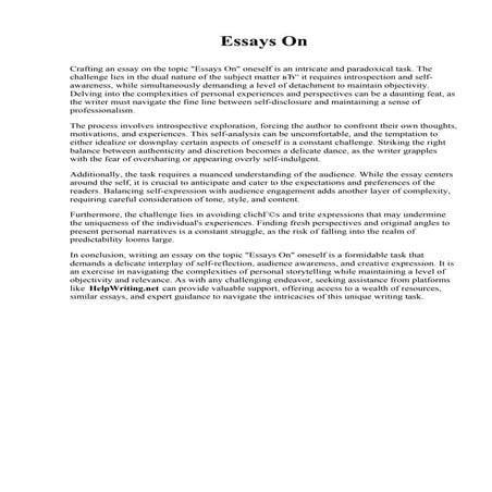 Essays On. University of St. Thomas (Texas) | PDF