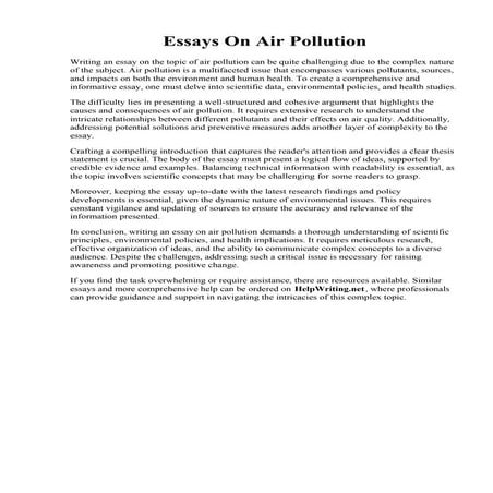 Essays On Air Pollution.pdf