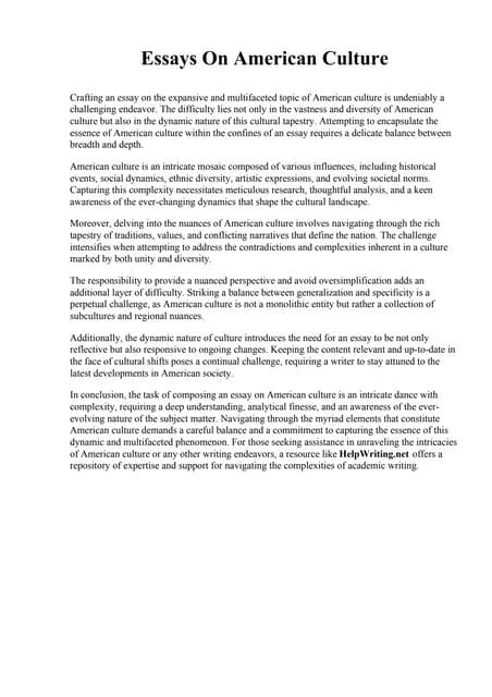 Essay About American Culture.pdf