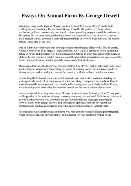Animal Farm George Orwell Essay.pdf