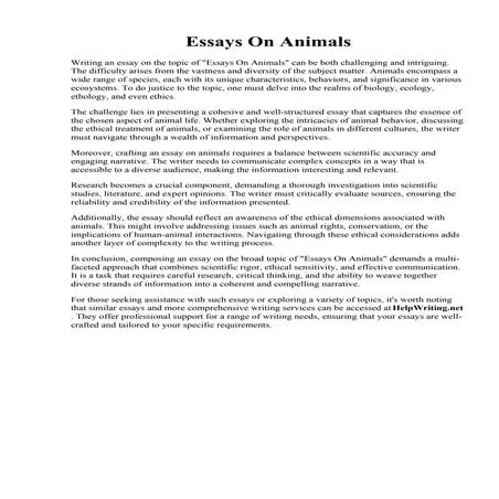 Essays On Animals | PDF