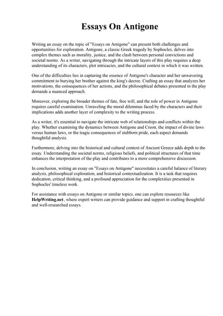 Antigone Essay Topics | PDF | Arts and Crafts | Hobbies & Interests