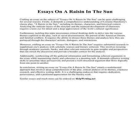 Essays On A Raisin In The Sun.pdf