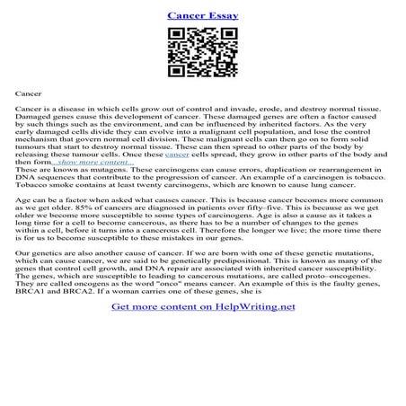Essays On Cancer | PDF