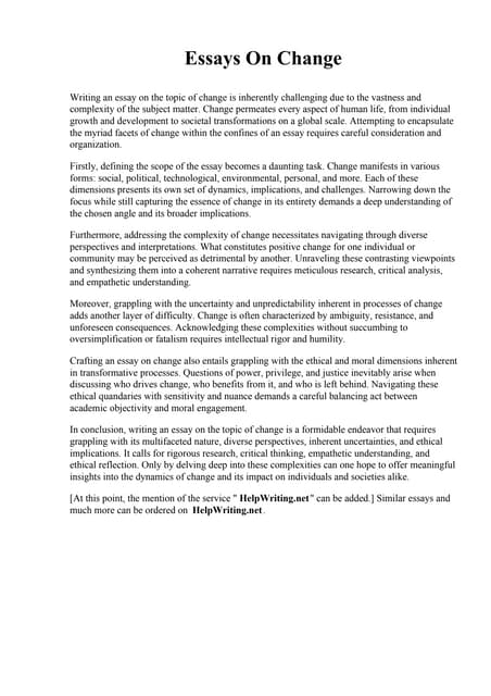 Change Management Essays | PDF