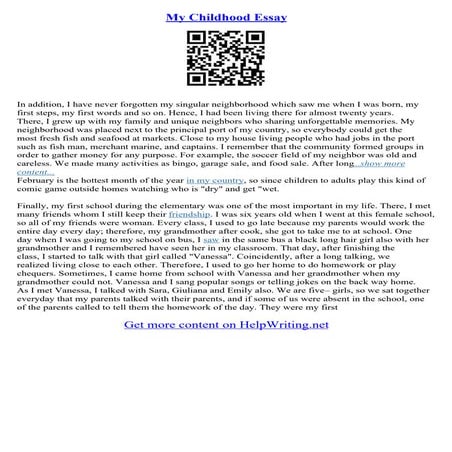 Sample Essay For Kids | PDF