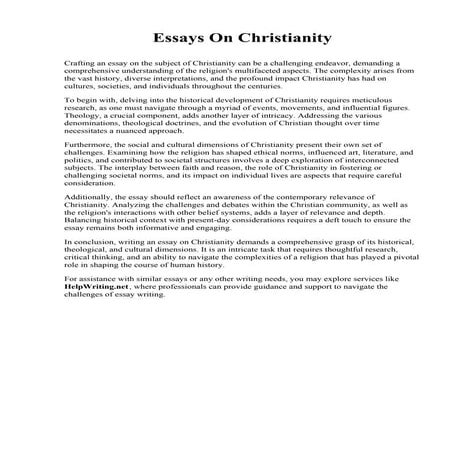 Essays On Christianity.pdf | Christianity | Religion & Spirituality