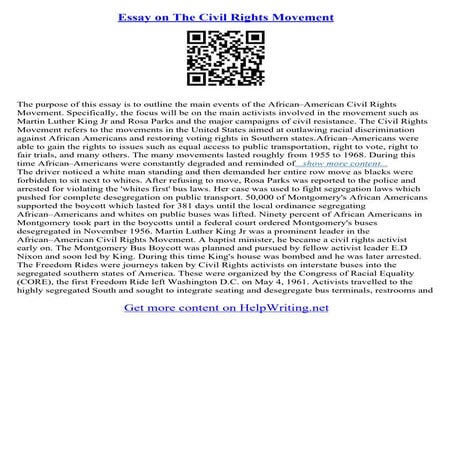 Essays On Civil Rights Movement | PDF
