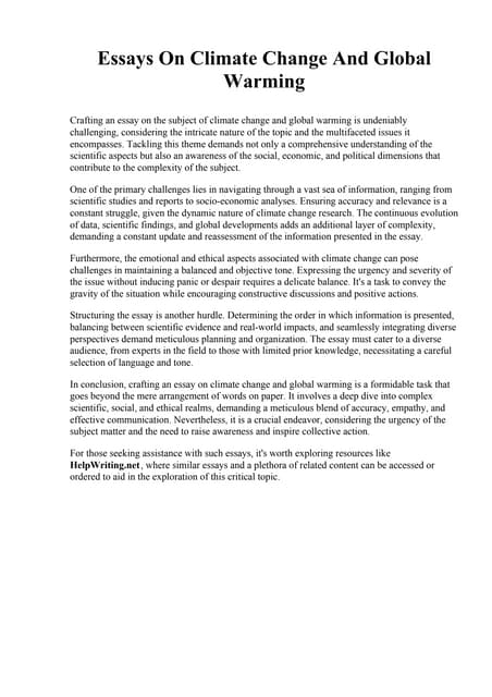 Essay Global Warming.pdf | Environment | Science