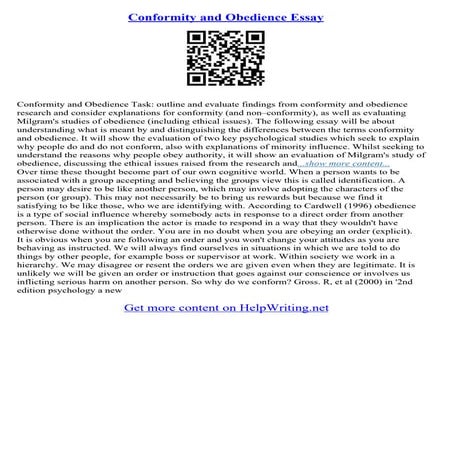 Essays On Conformity | PDF