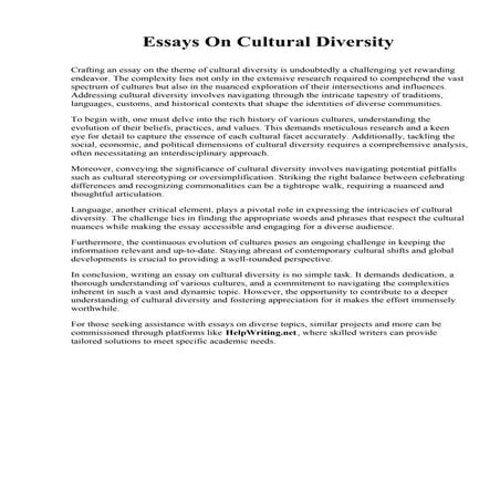 Essays On Cultural Diversity.pdf
