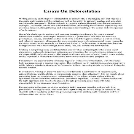 Essays On Deforestation.pdf