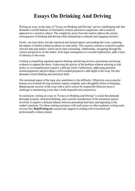 Distracted Driving Essay. North Central Michigan College | PDF
