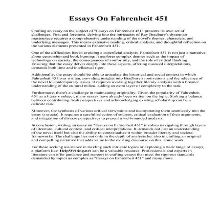 Essays On Fahrenheit 451.pdf