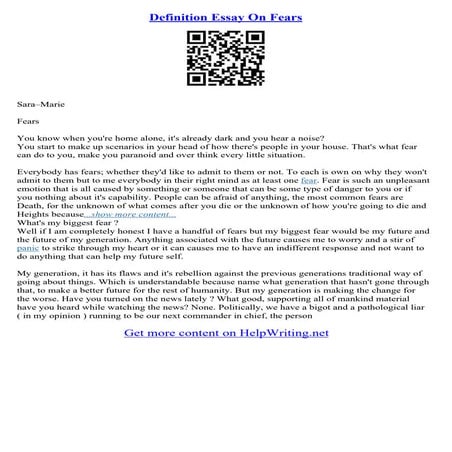 Essays On Fear | PDF