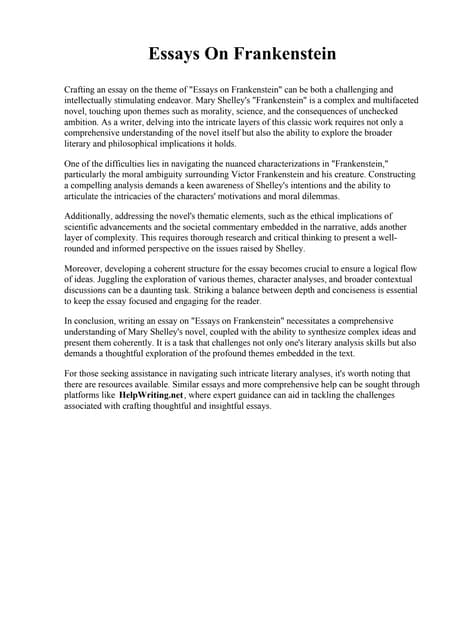 Frankenstein Essay Topics.pdf | Education