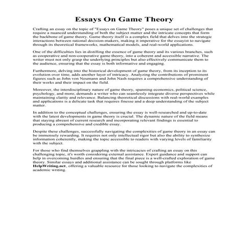 Essays On Game Theory.pdf