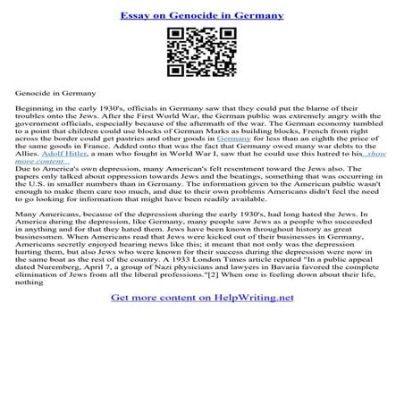 Essays On Genocide | PDF