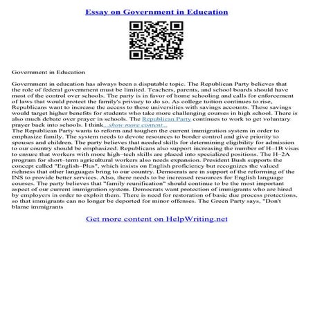 Essays On Government | PDF | Civic affairs | Politics