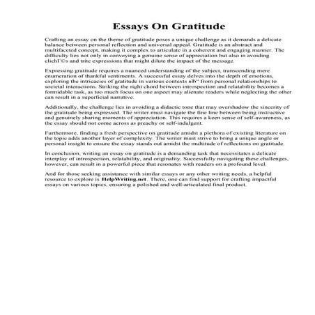 Essays On Gratitude. Gratitude journal slideshare | PDF