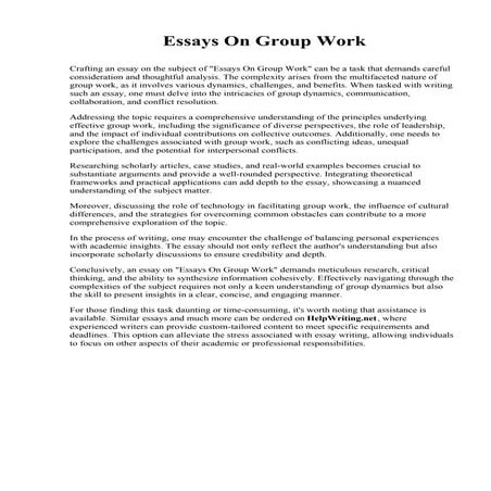 Essays On Group Work.pdf
