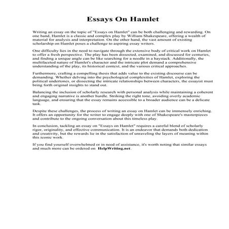 Essays On Hamlet.pdf