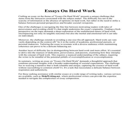 Essays On Hard Work.pdf
