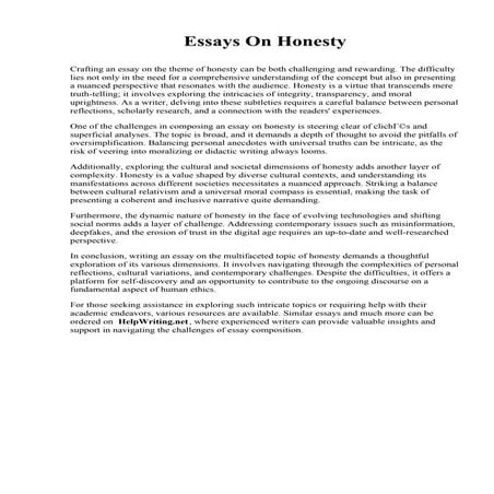 Essays On Honesty.pdf