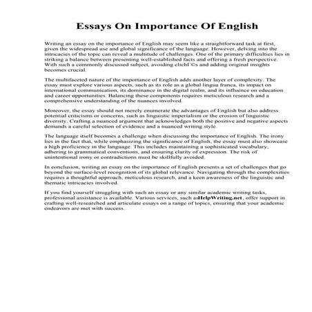 Essays On Importance Of English.pdf